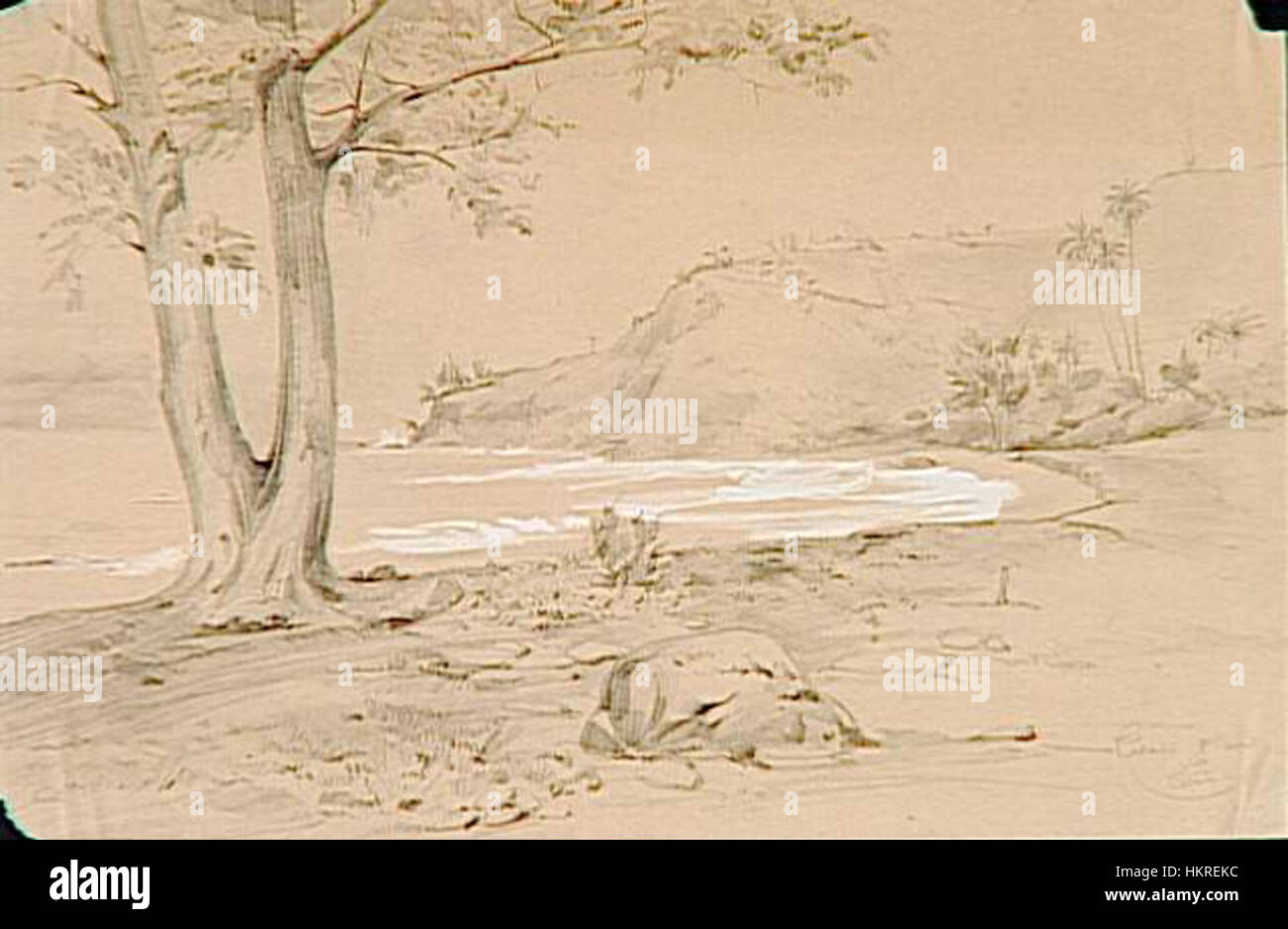 Charles Giraud's 1847 painting 'Tapahi (Tahiti)' portrays a Tahitian ...