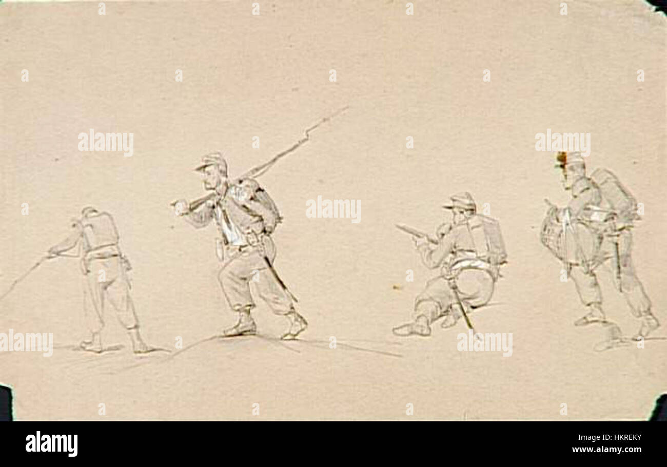 This 1840 study by Charles Giraud, titled 'Etude de Soldat', portrays a ...