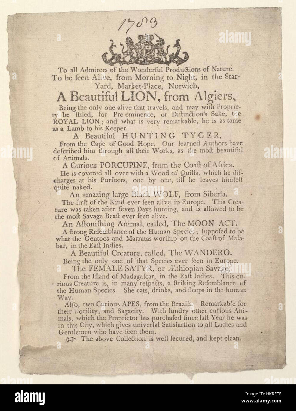 This 1783 advertisement from the Bodleian Libraries announces the ...