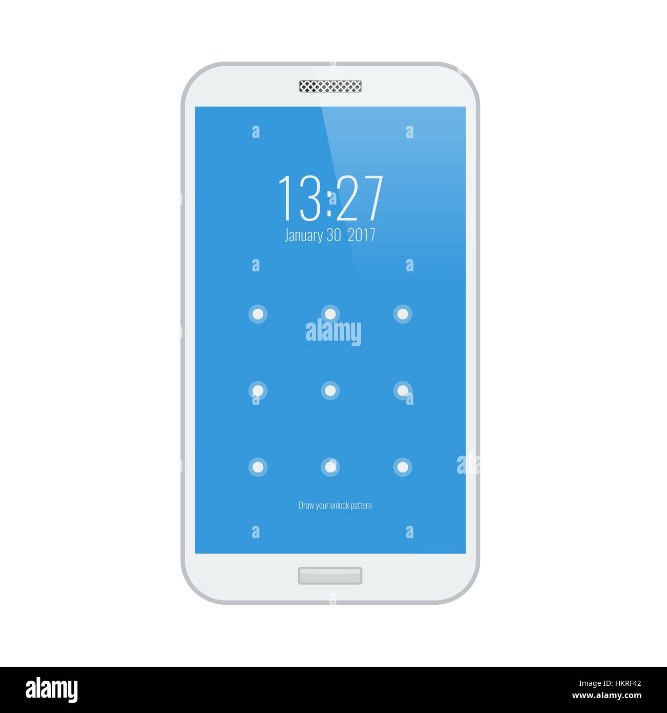 White smartphone. Modern user interface with a screen lock. Vector ...