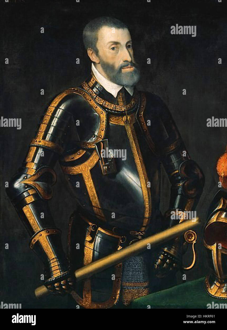 This historical portrait of Charles V, Holy Roman Emperor, captures his ...