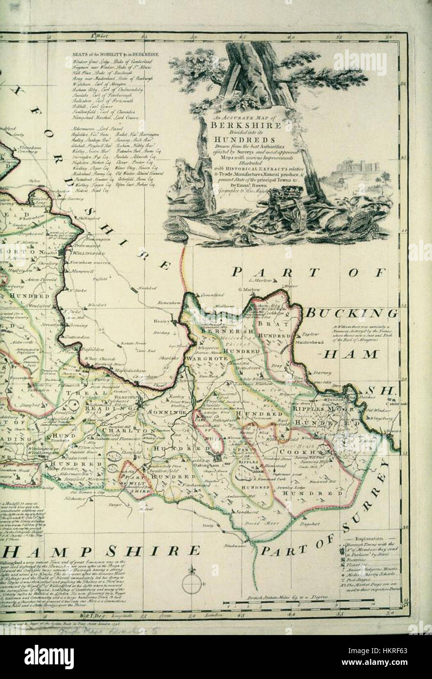 An historical map created by Bodleian Libraries, depicting Berkshire ...