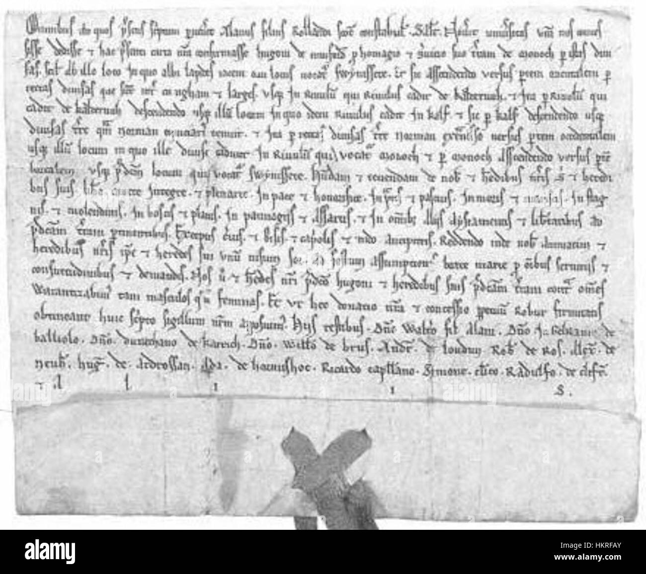 This 1225 charter, signed by Alan of Galloway and Hugh of Crawford, is ...