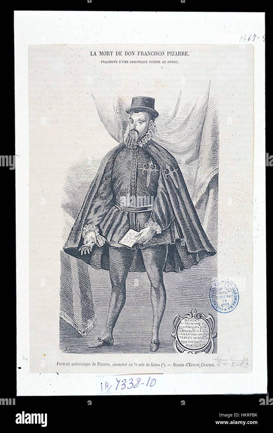 Ernest Charton’s painting of Pizarro, an important historical figure ...