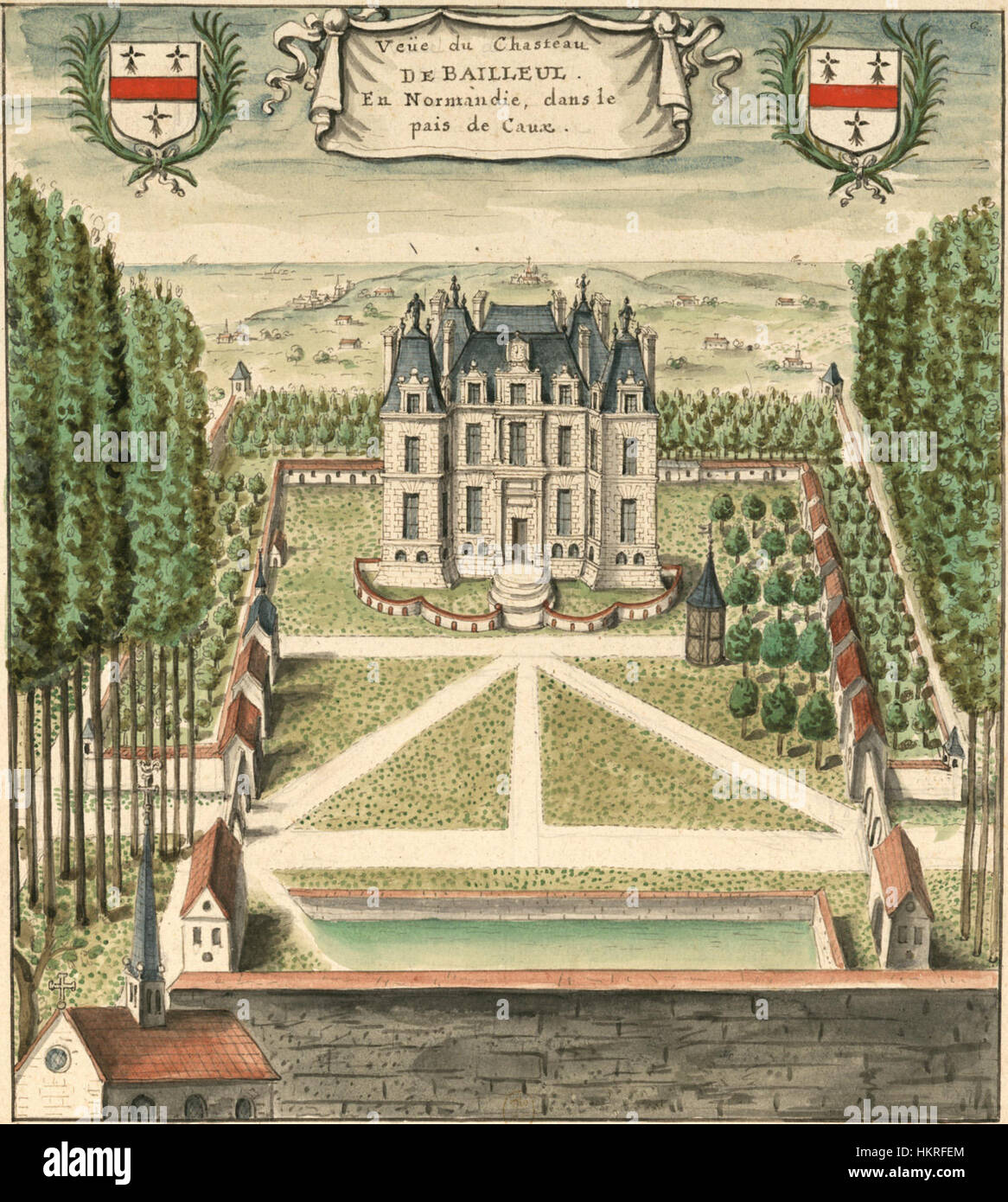 The 1696 painting *Chateau de Bailleul Boudan* offers a detailed ...