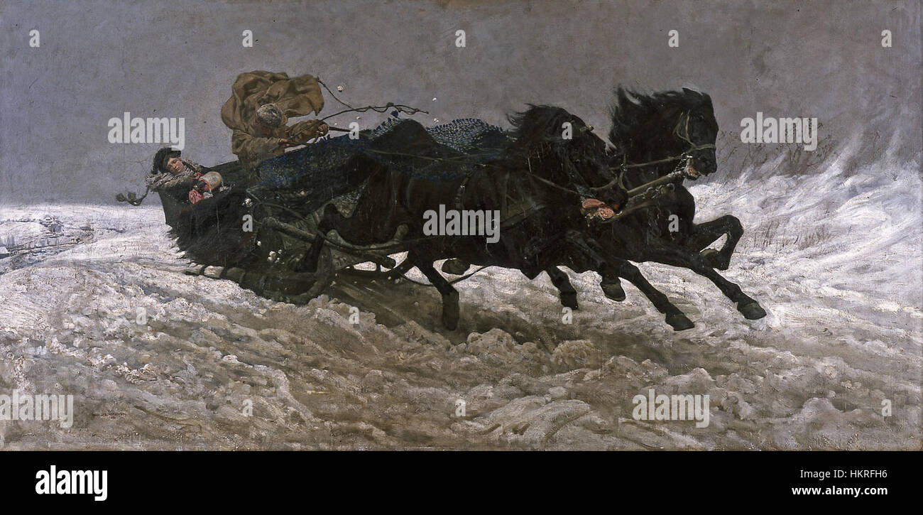 ‘Powrót Z Balu’ by Jozef Chelmonski, created in 1879, depicts a ...