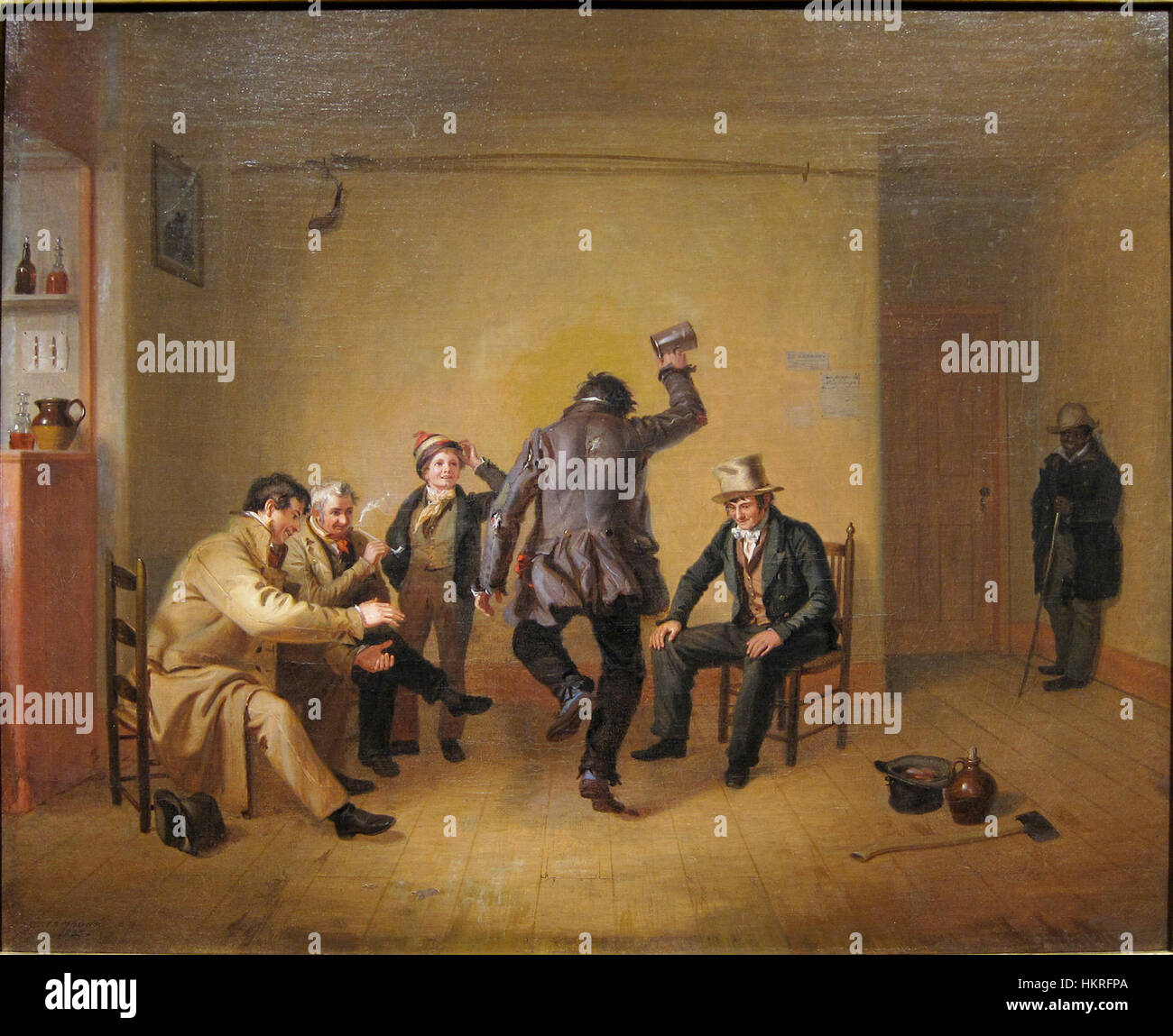 A lively bar scene from the Chicago Art Institute collection, depicting ...