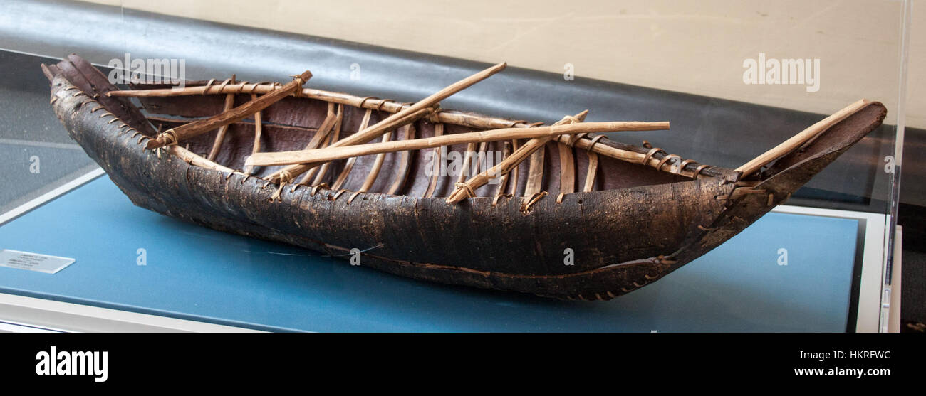 This model of an Alakaluf canoe from Chile is displayed in the Vatican ...