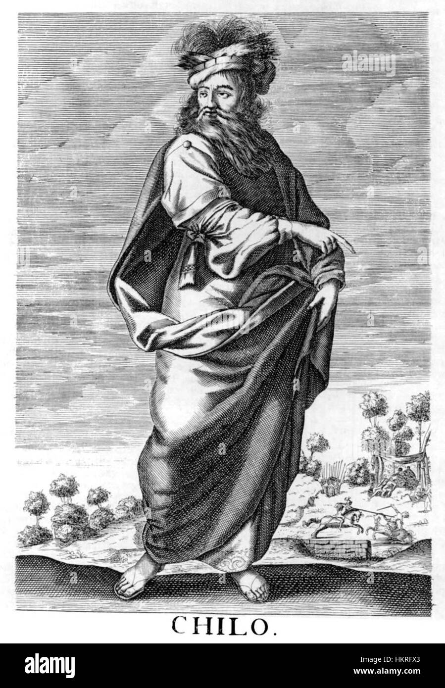 This painting illustrates Chilon, a famous figure in ancient Greek ...