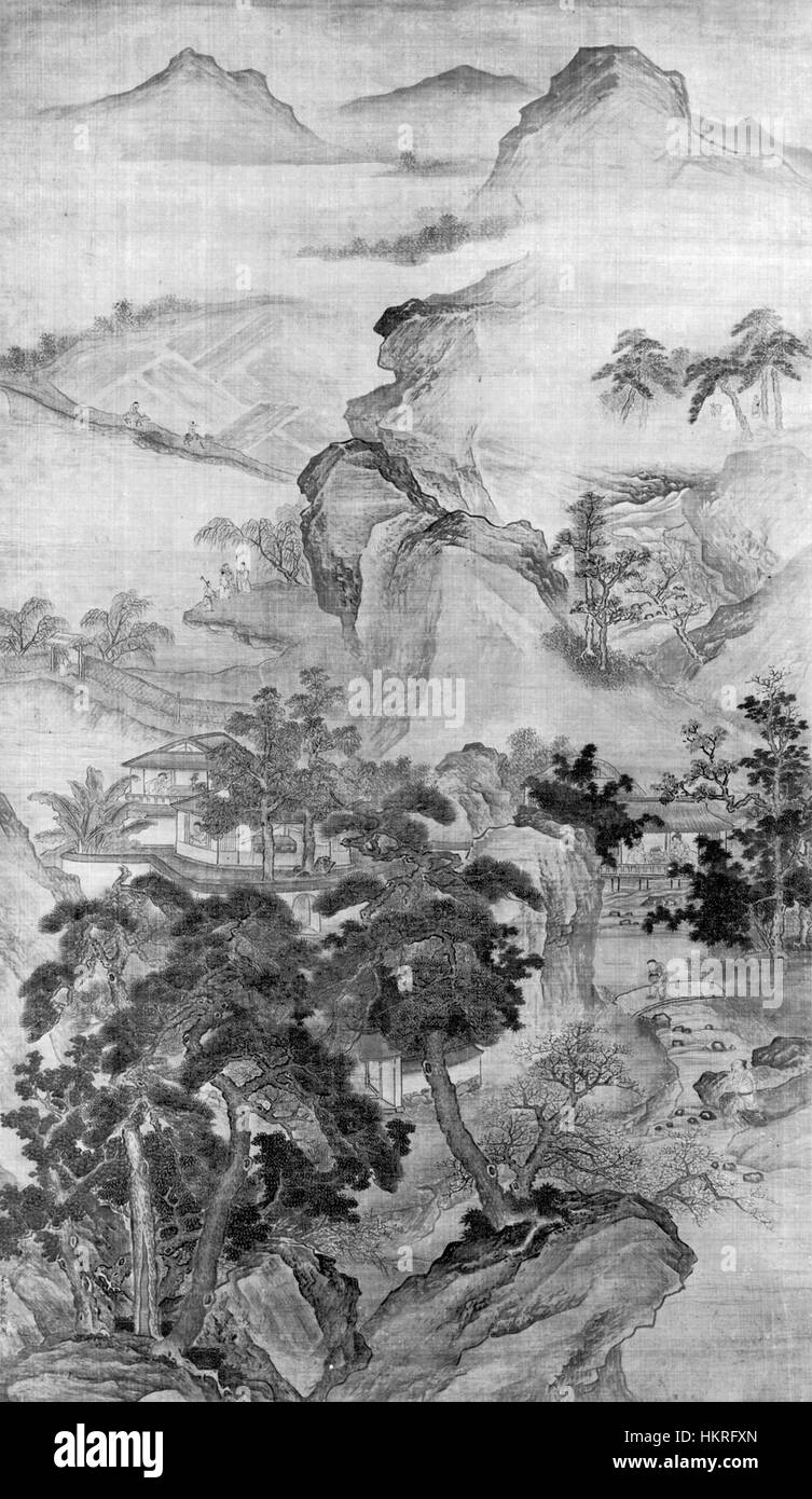 This Chinese painting, titled 'Country-scenes in Mountain Landscape ...