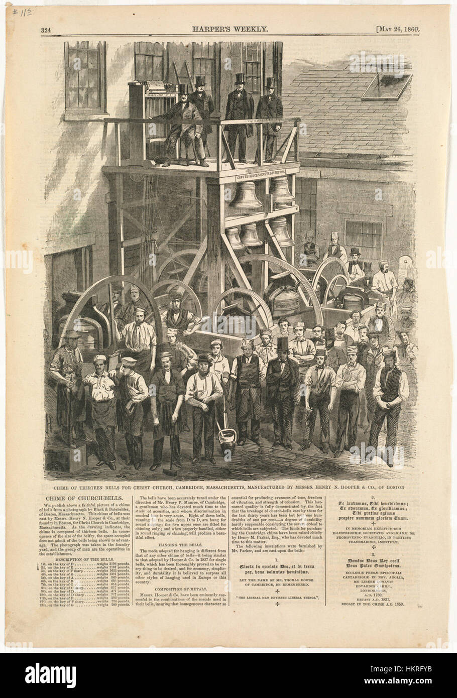 The chime of thirteen bells for Christ Church, Cambridge, Massachusetts ...