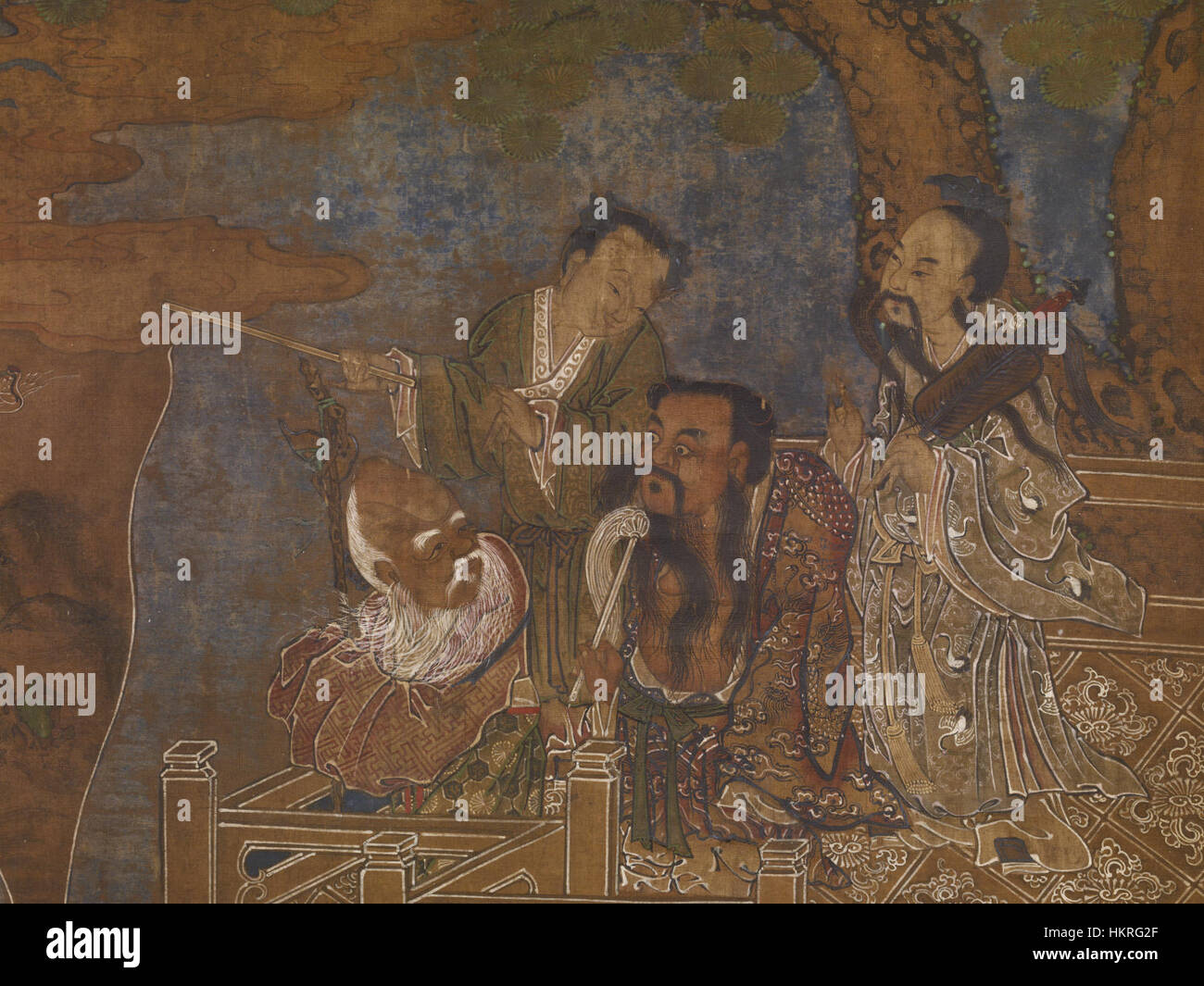 This detailed painting titled 'The Eight Immortals' is a Chinese ...