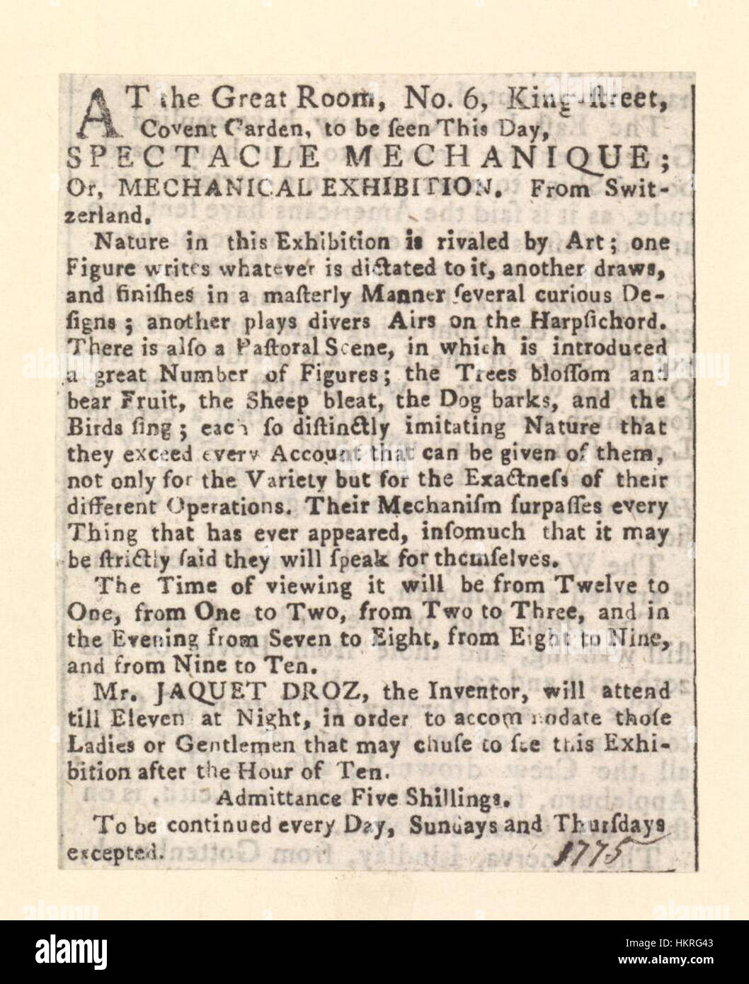 This artwork references an advertisement for a mechanical exhibition ...