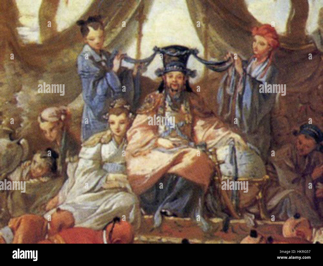 This artwork in the Chinese style showcases traditional motifs and ...