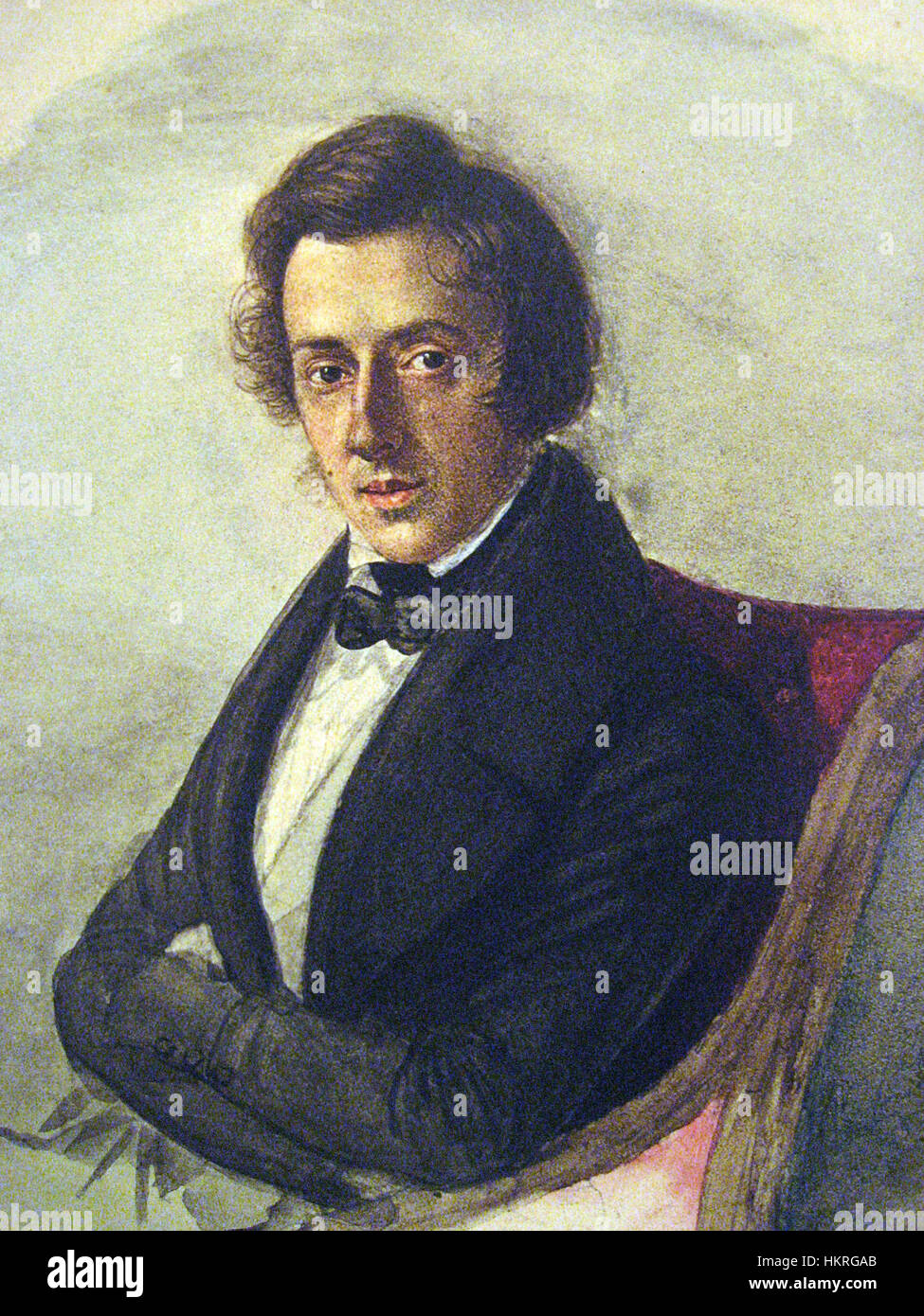The portrait of Chopin by Wodzinska, painted in the 19th century ...