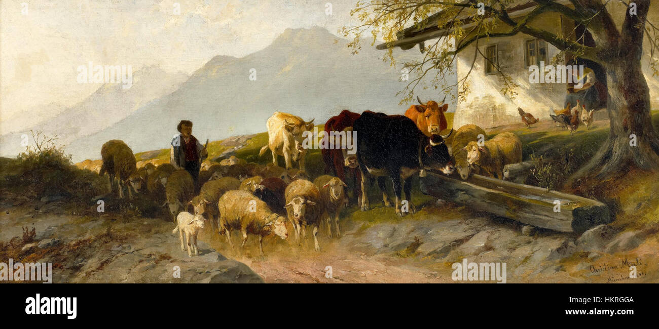 Christian Friedrich Mali - Heimtrieb (1879 Stock Photo - Alamy