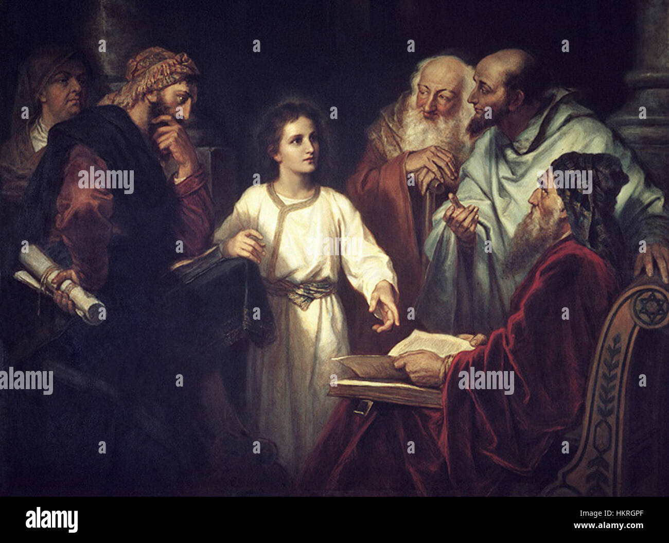 'Christ in the Temple' is a religious artwork depicting a young Jesus ...
