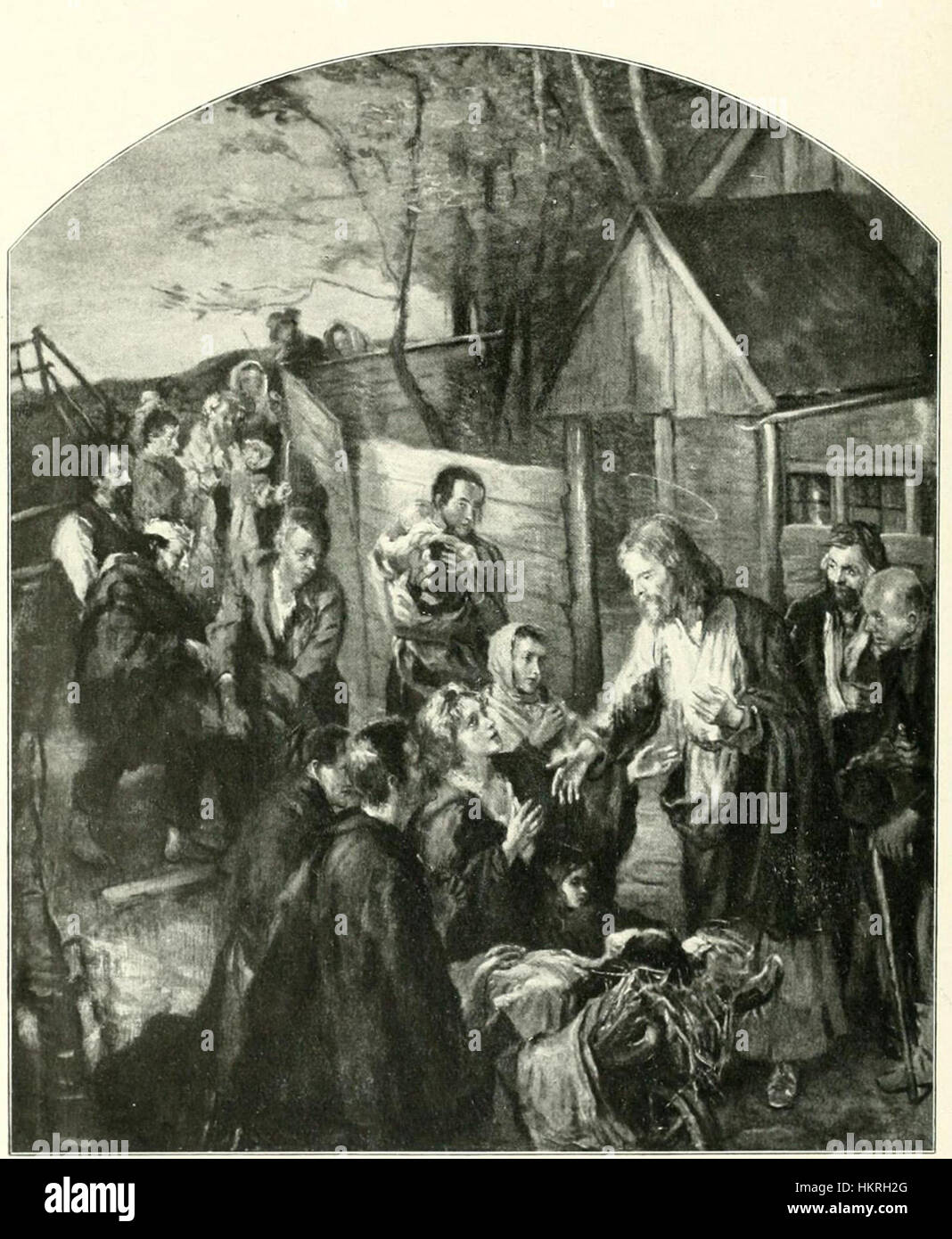 This artwork depicts Christ healing the sick, a common motif in ...