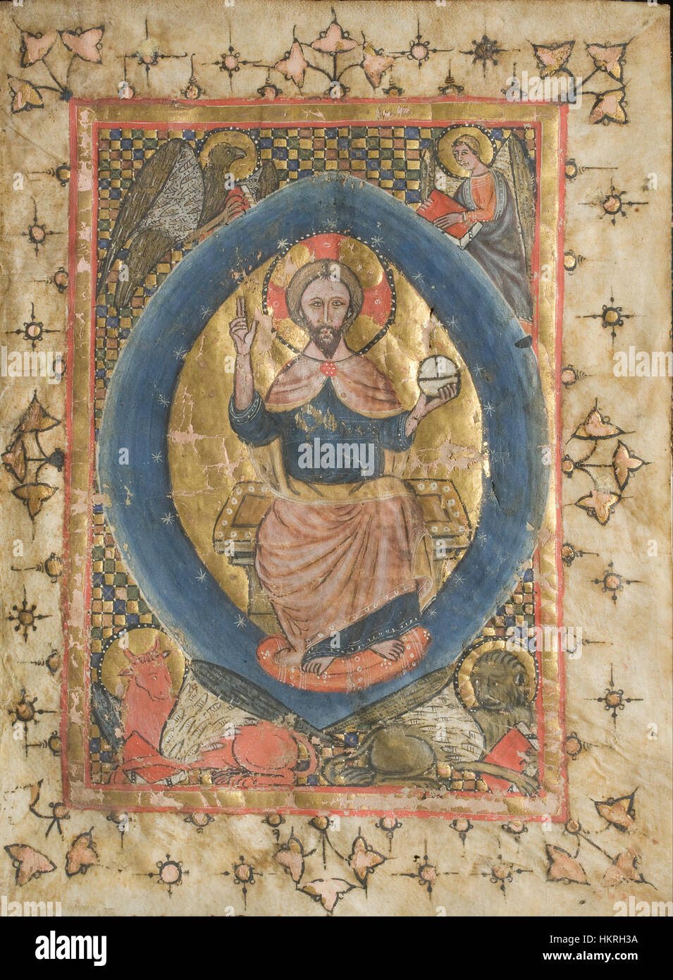 This religious artwork, 'Christ in Majesty with the Symbols of the ...