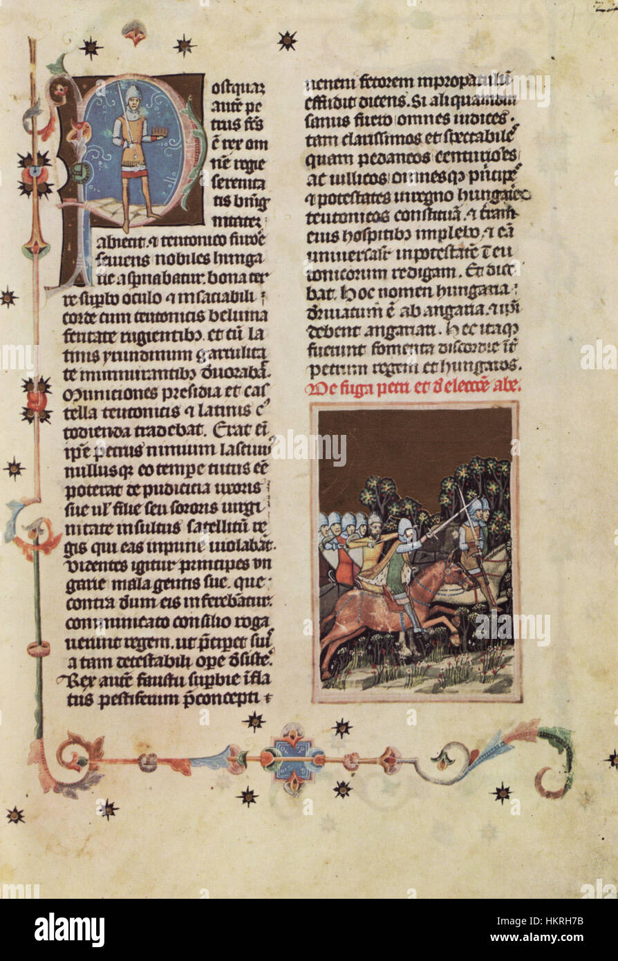 The 'Chronicon Pictum 047' is an illuminated manuscript illustration ...