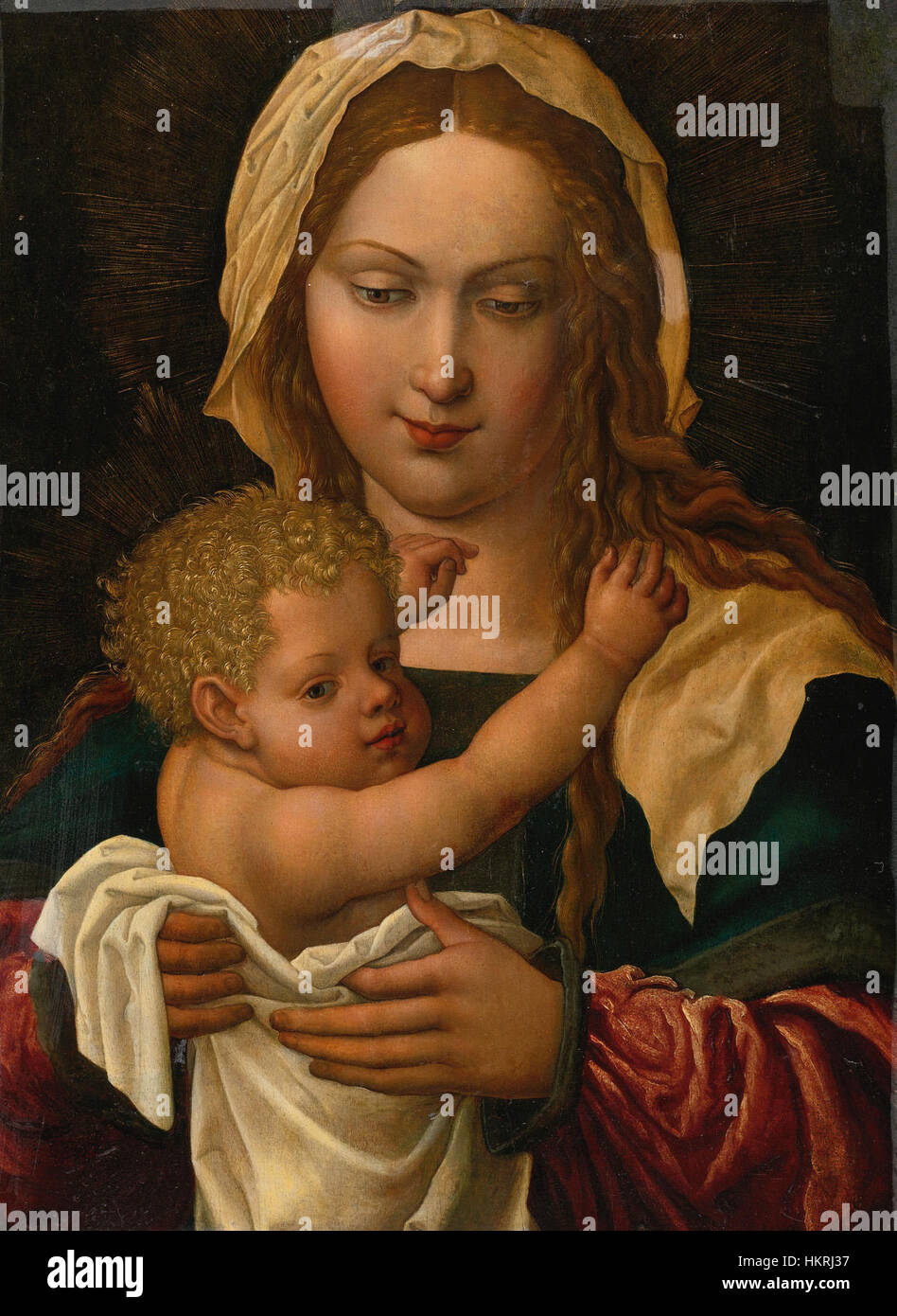 ‘The Virgin and Child’ is a work attributed to the Circle of Joos van Cleve, reflecting early ...