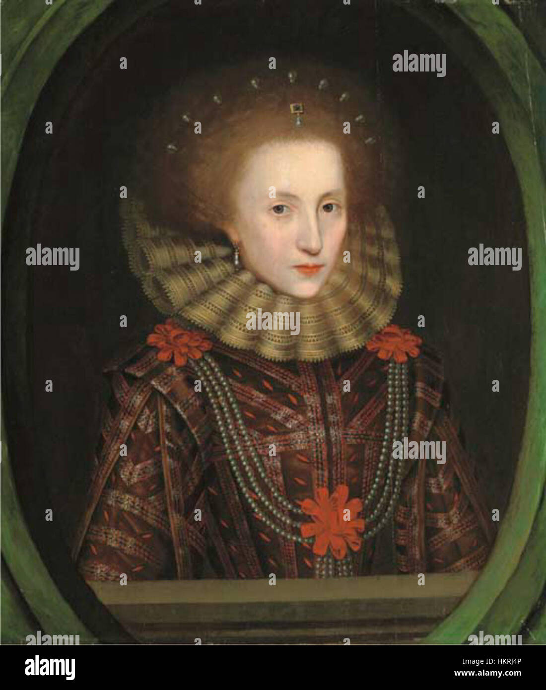 Circle of William Larkin Portrait of a Lady in Brown Stock Photo - Alamy