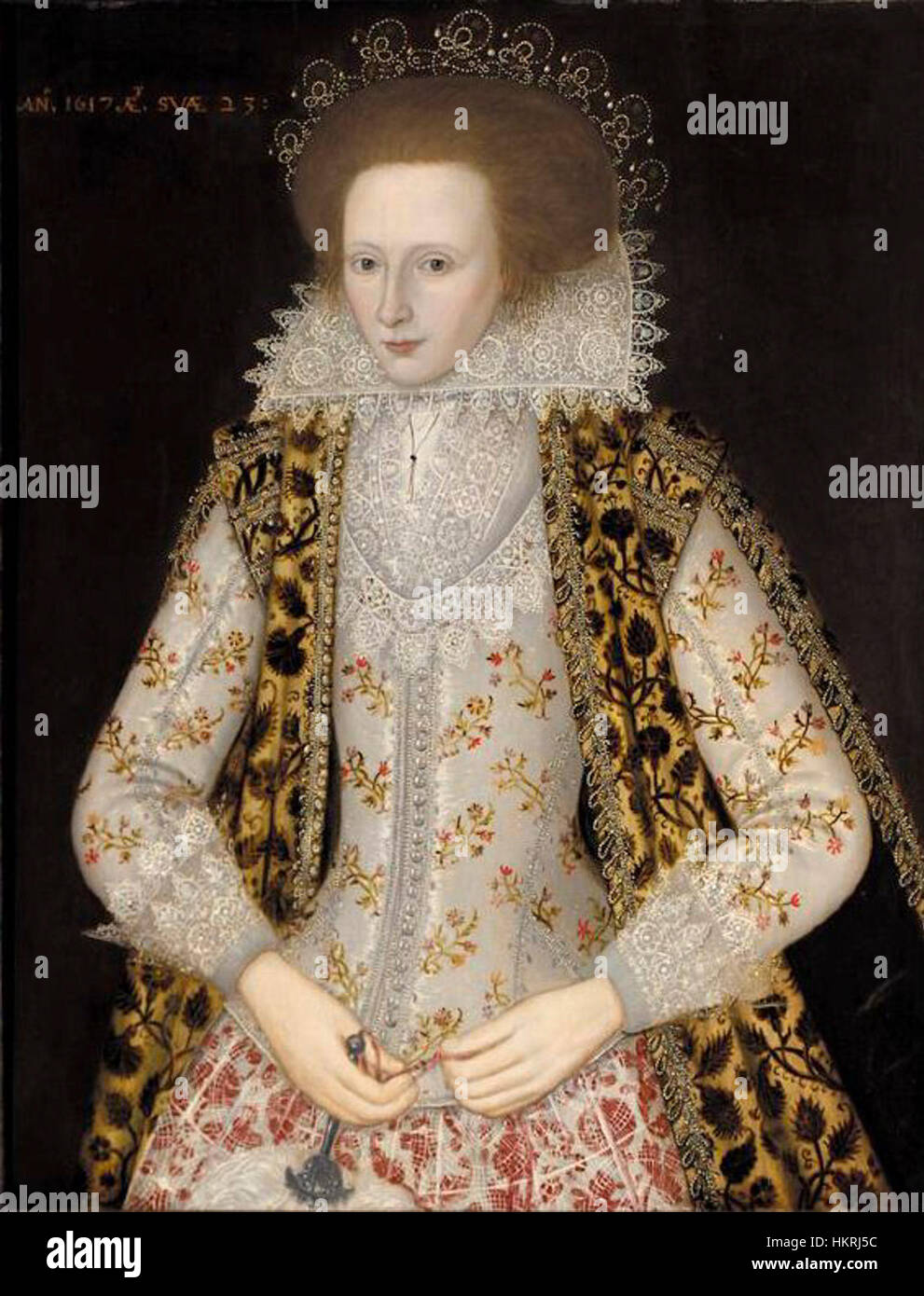 This portrait by the Circle of William Larkin shows Elizabeth Honeywood ...