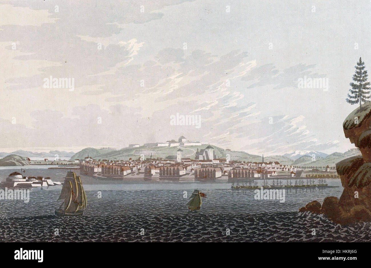 The illustration of the City of Drontheim by JW Edy captures the urban ...