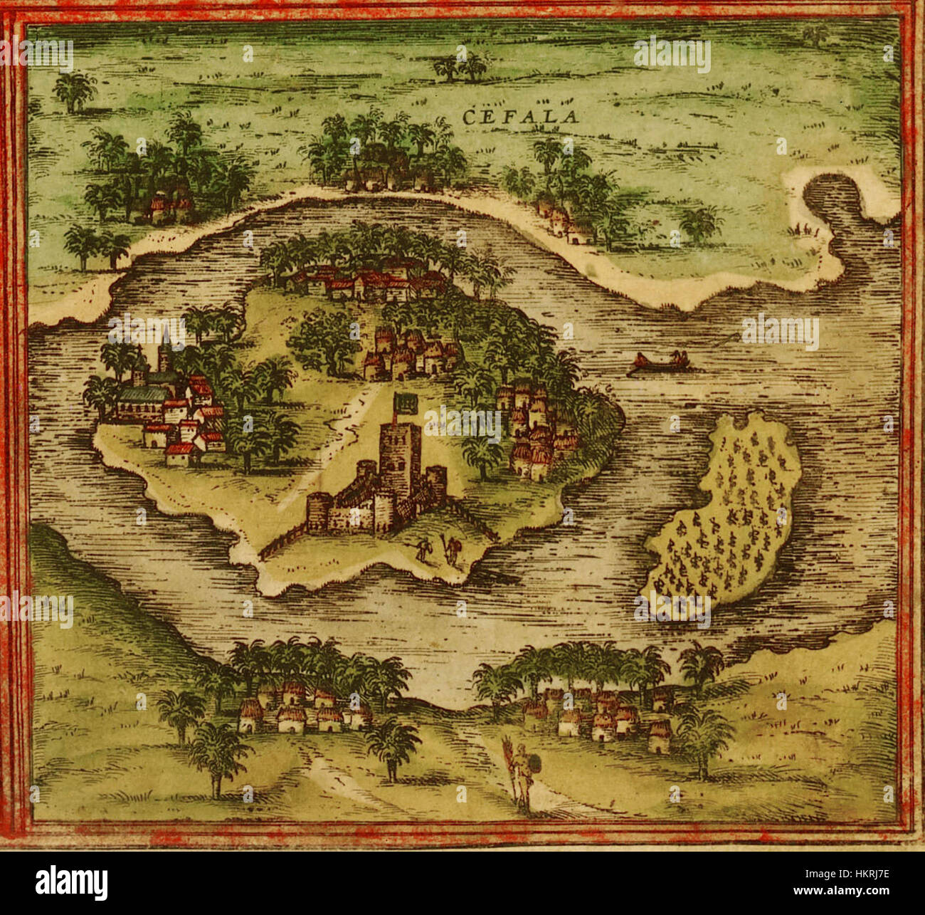 The painting of Sofala from 1572 depicts the bustling coastal city in ...