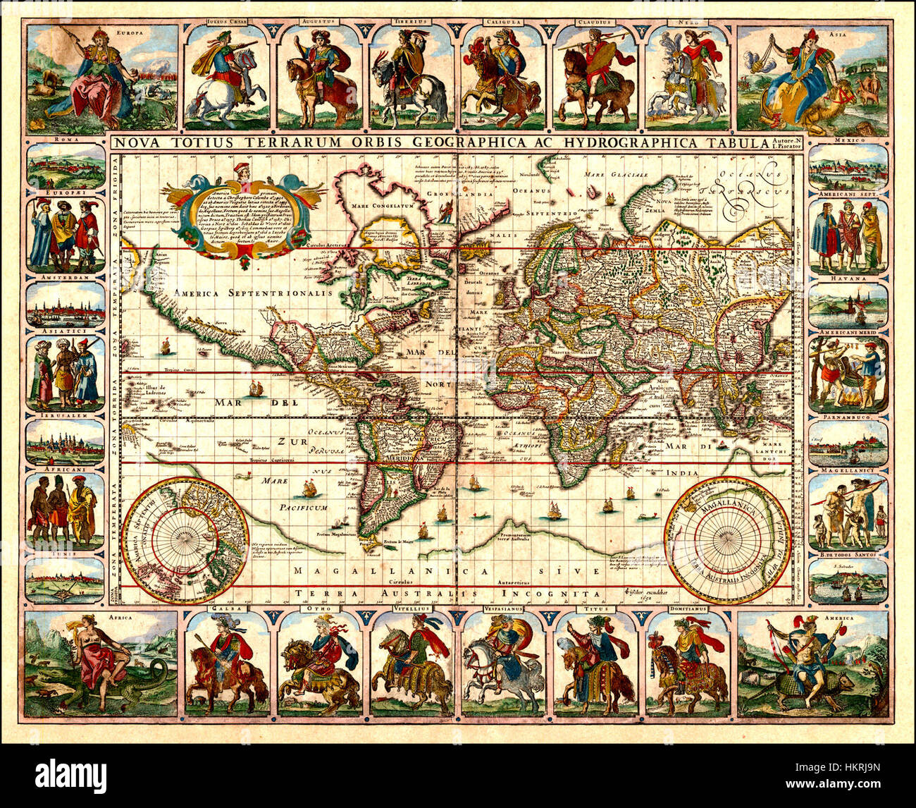 17th century map of world hi-res stock photography and images - Alamy
