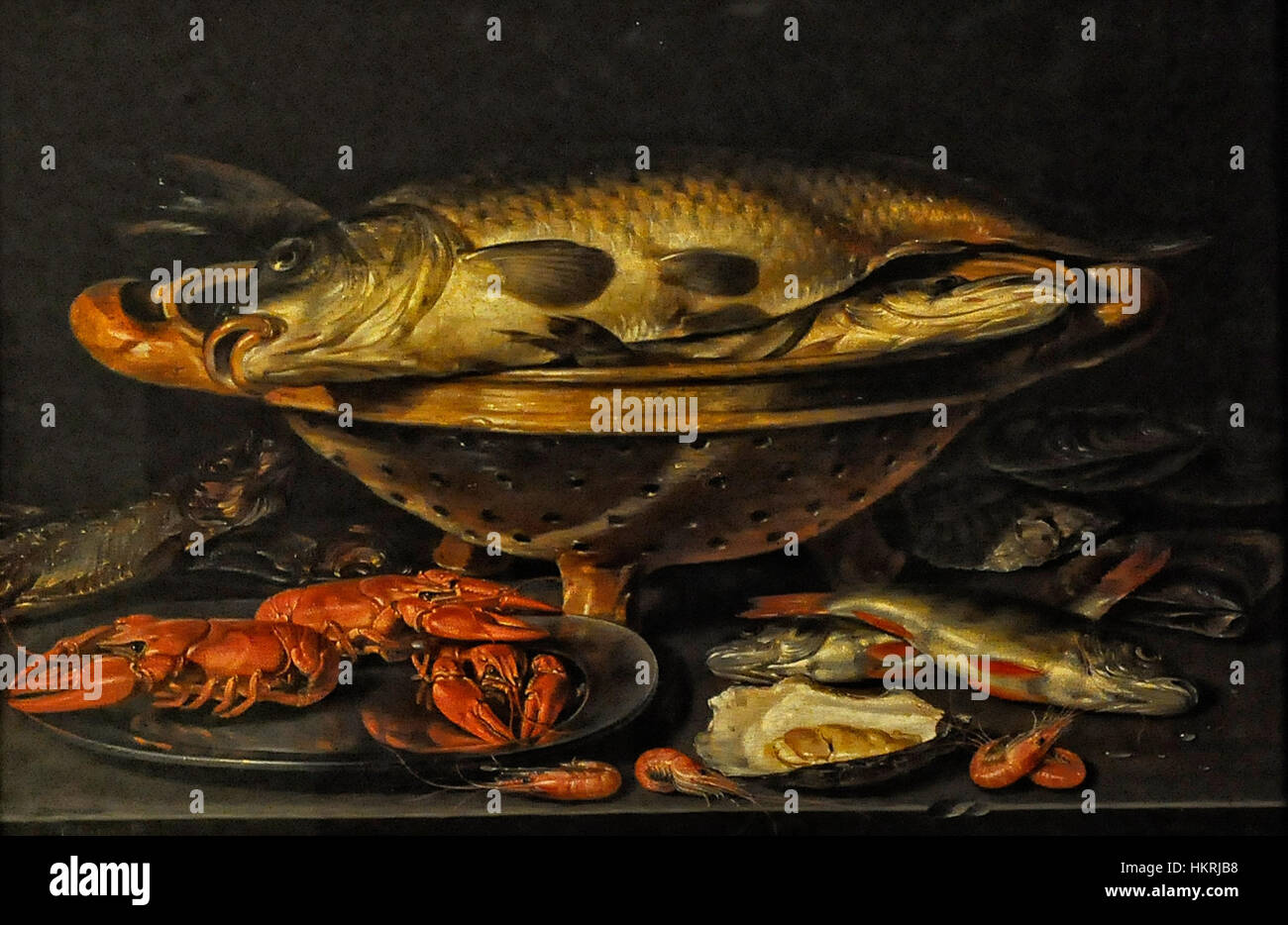 Clara Peeters' 'Stilleven met vis' (Still Life with Fish) is a detailed ...