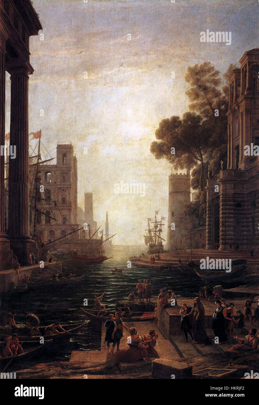 ‘Embarkation of St Paula Romana at Ostia’, painted by Claude Lorrain ...