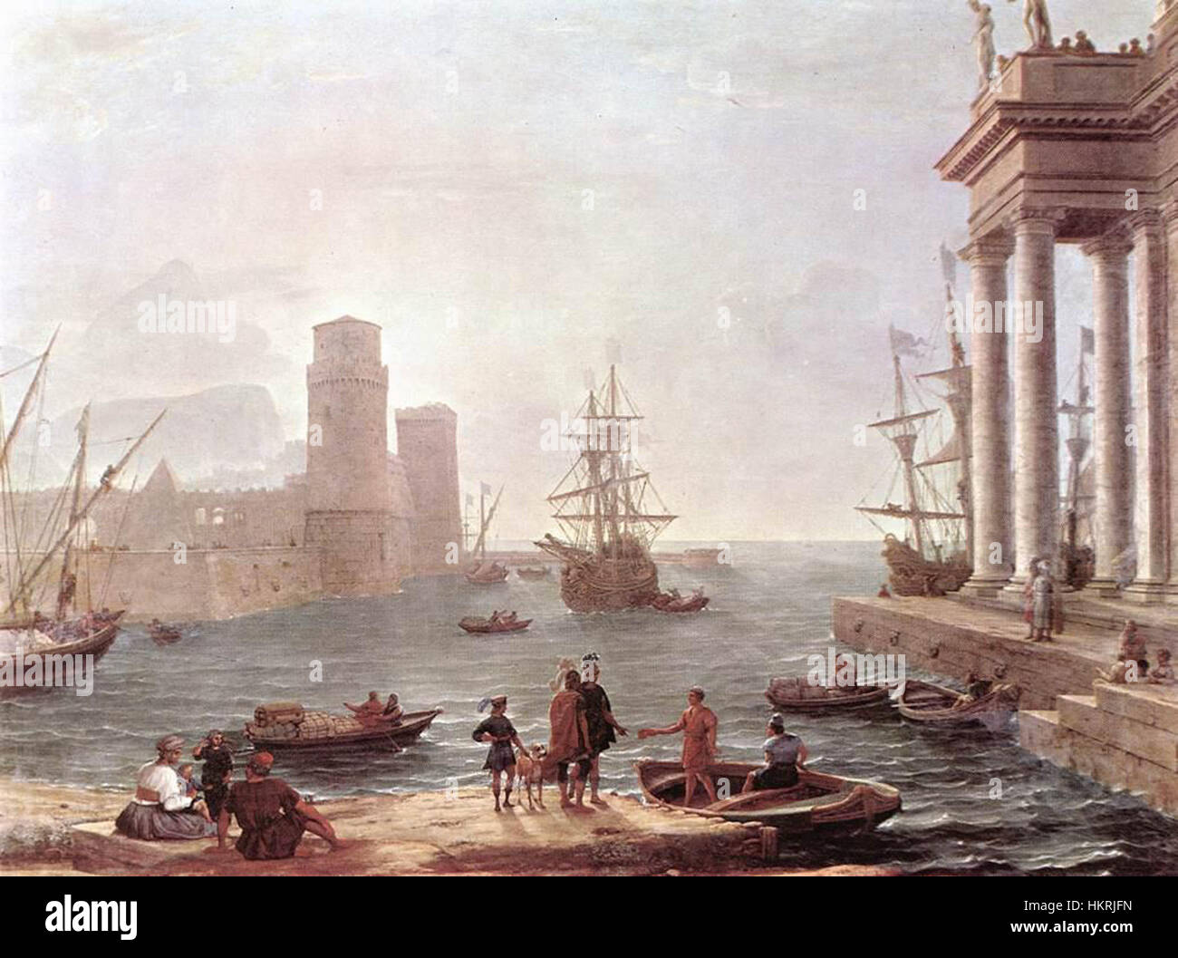 Claude Lorrain’s 'Port Scene with the Departure of Ulysses' depicts the ...