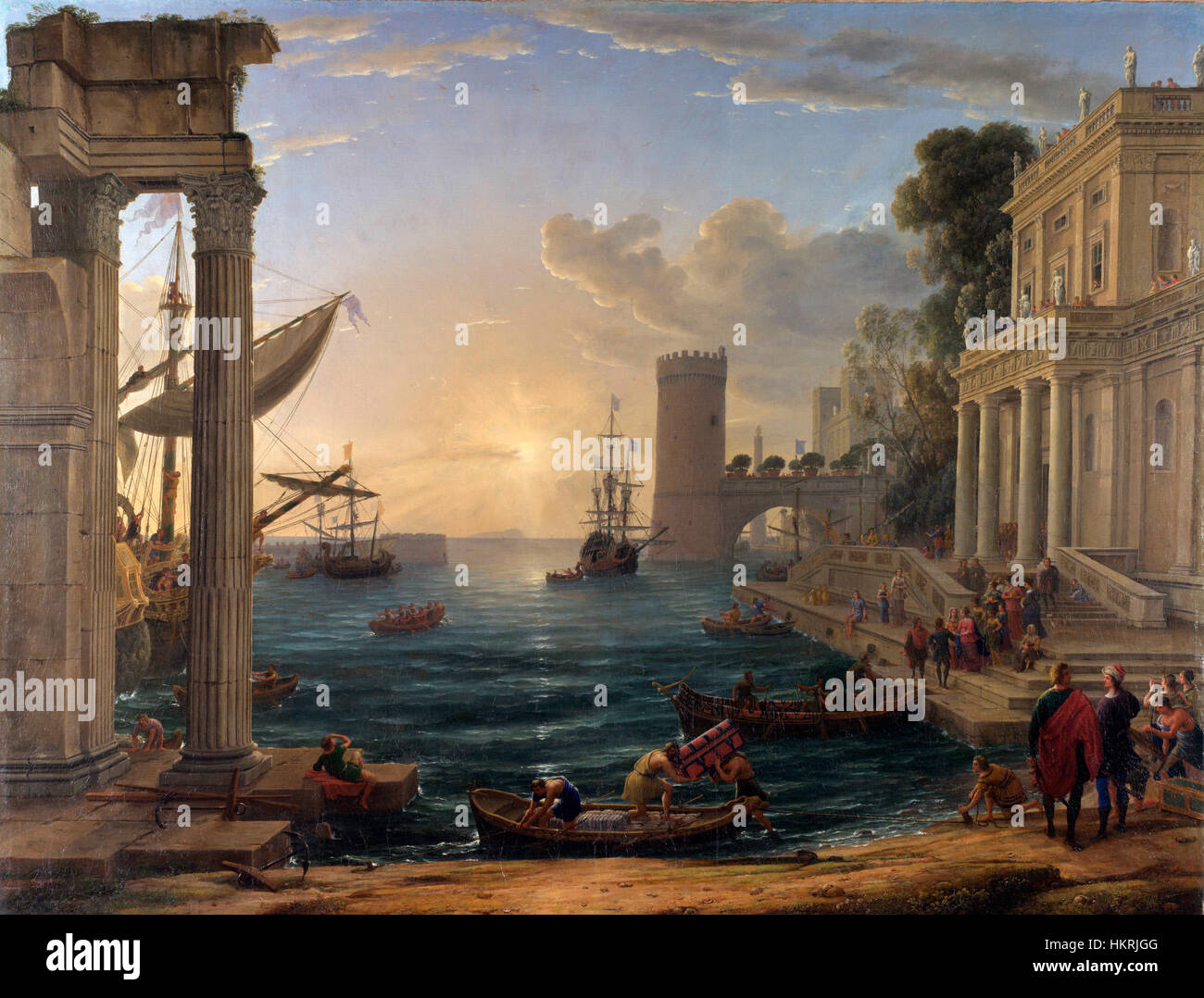 Claude Lorrainâ€™s painting 'Seaport with the Embarkation of the Queen ...