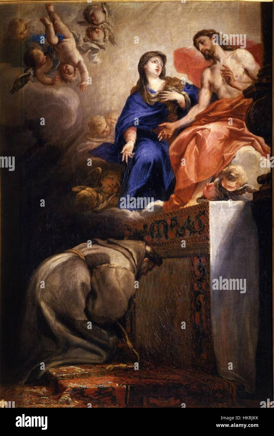 A classical oil painting by Claudio Coello, illustrating the religious ...