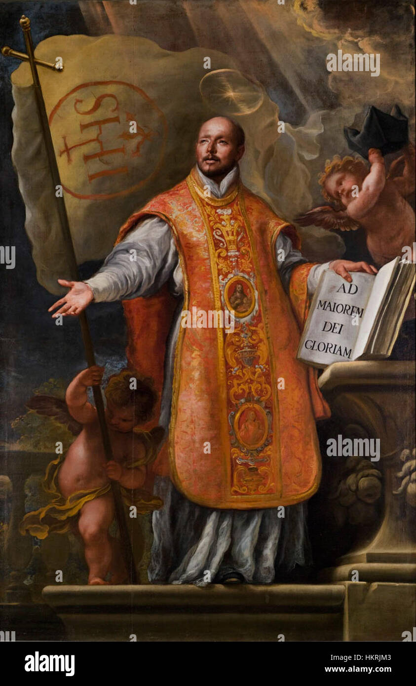 This oil painting by Claudio Coello depicts Saint Ignatius of Loyola ...