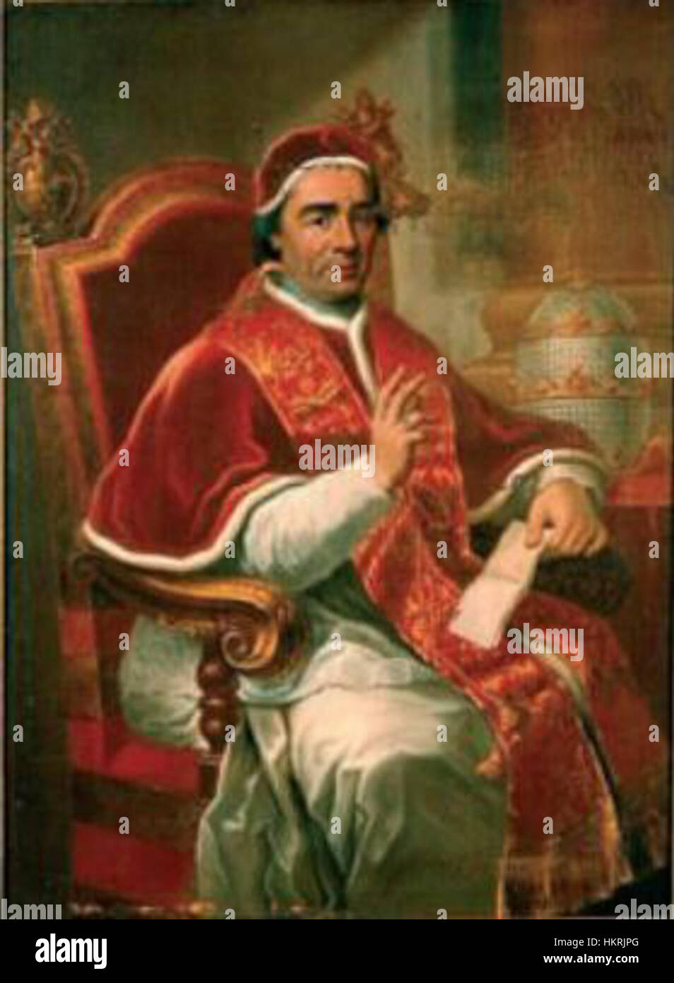 The portrait of Clemente XIV, Pope Clement XIV, was painted in the 18th ...