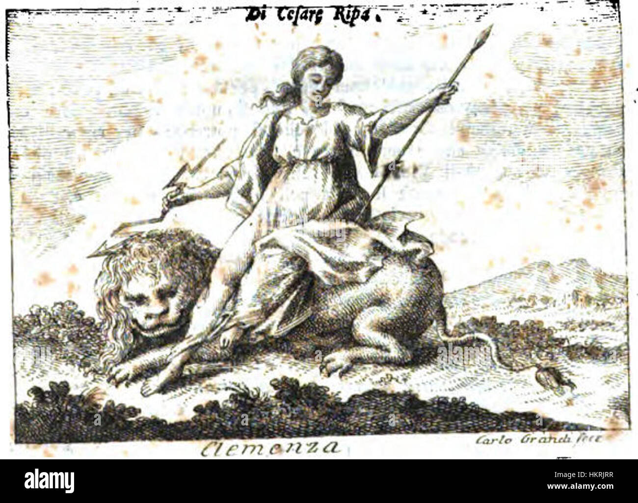 Cesare Ripaâ€™s 1603 work 'Clemenza' from his 'Iconologia' represents ...