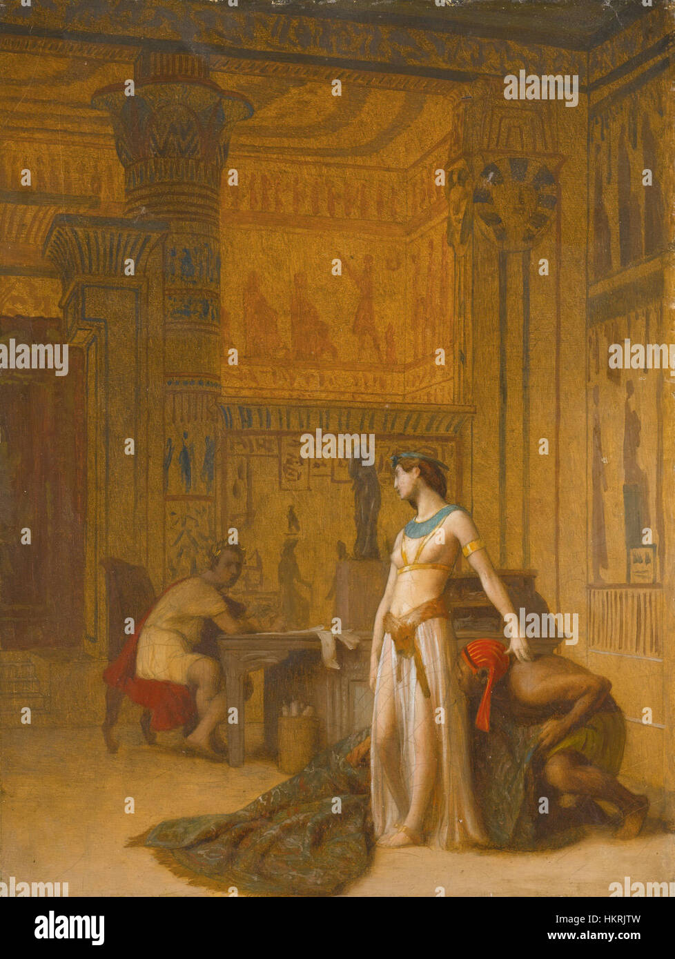 This artwork illustrates the relationship between Cleopatra and Julius ...