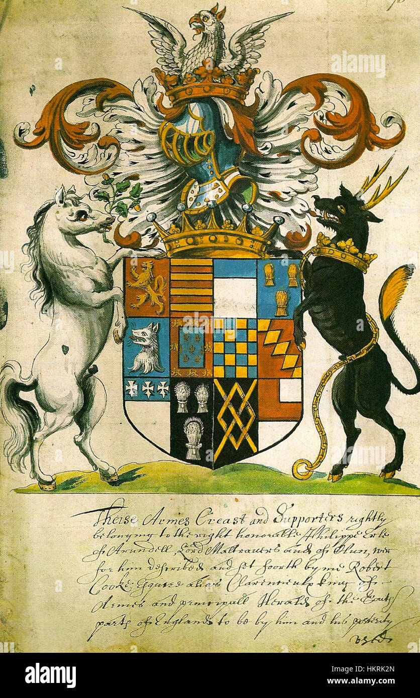 The Coat of Arms of Philip Howard, Earl of Arundel, is an intricately ...