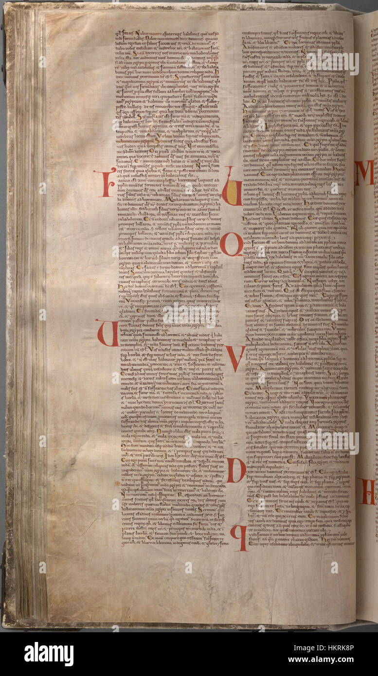 A page from the Codex Gigas, also known as the Devil's Bible, depicting ...