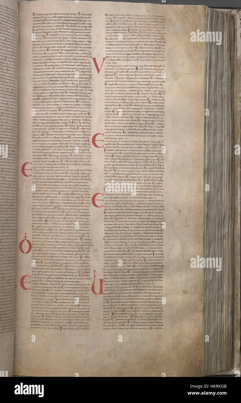 A page from the Codex Gigas, a 13th-century manuscript also known as the 'Devil's Bible ...