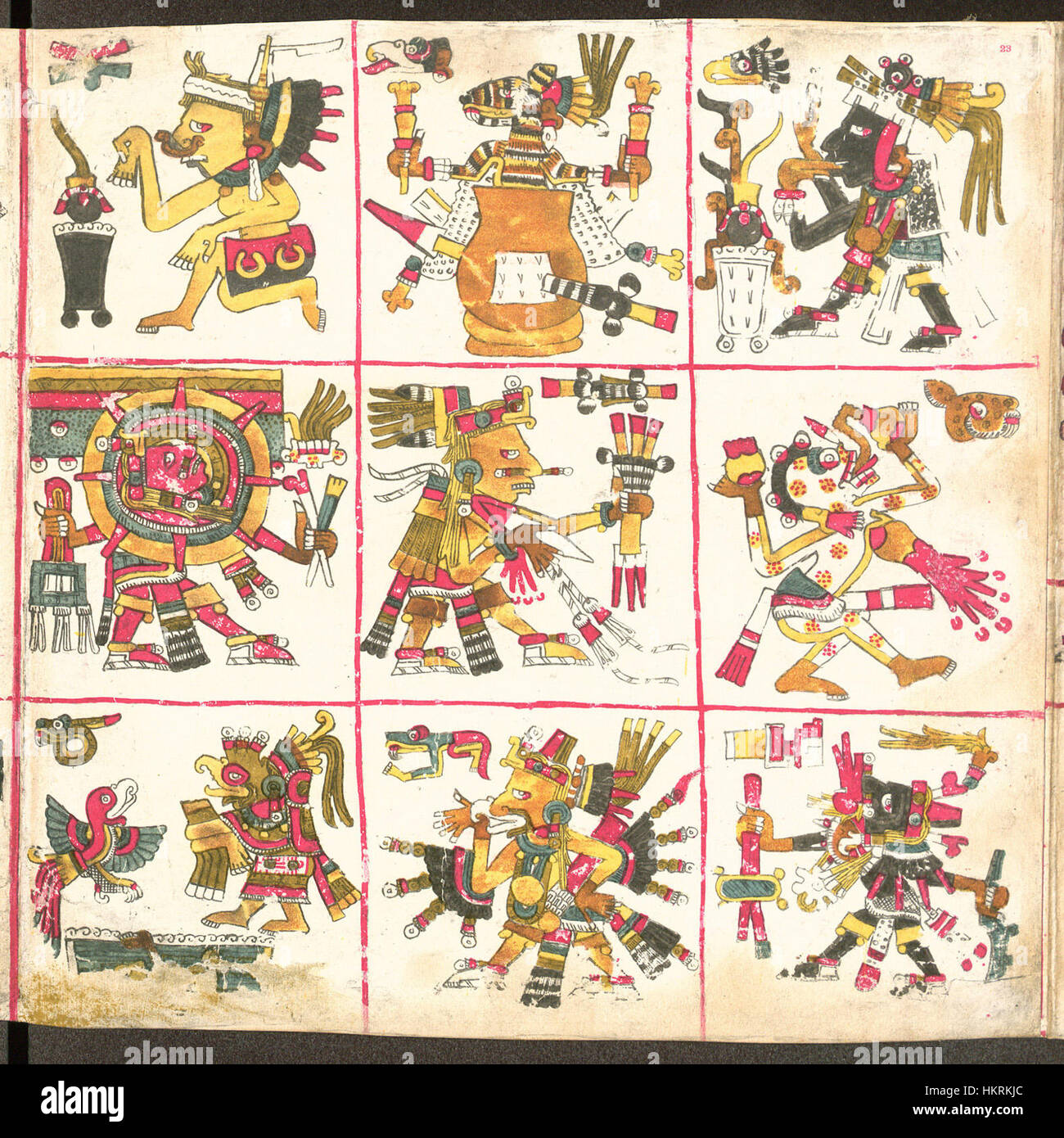 Page 23 of the Codex Borgia is an intricately detailed manuscript from ...