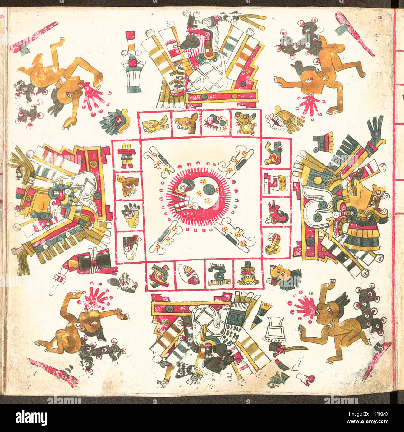 A page from the Codex Borgia, an ancient pre-Columbian Mesoamerican ...