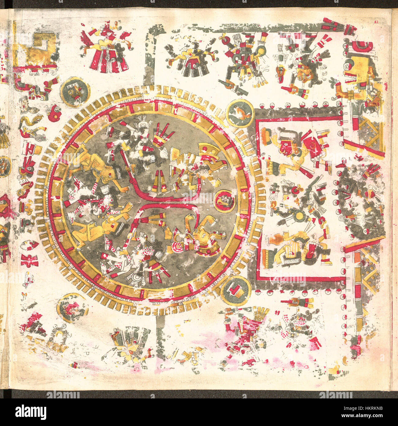 Page 41 of the Codex Borgia, a pre-Columbian Mesoamerican manuscript ...