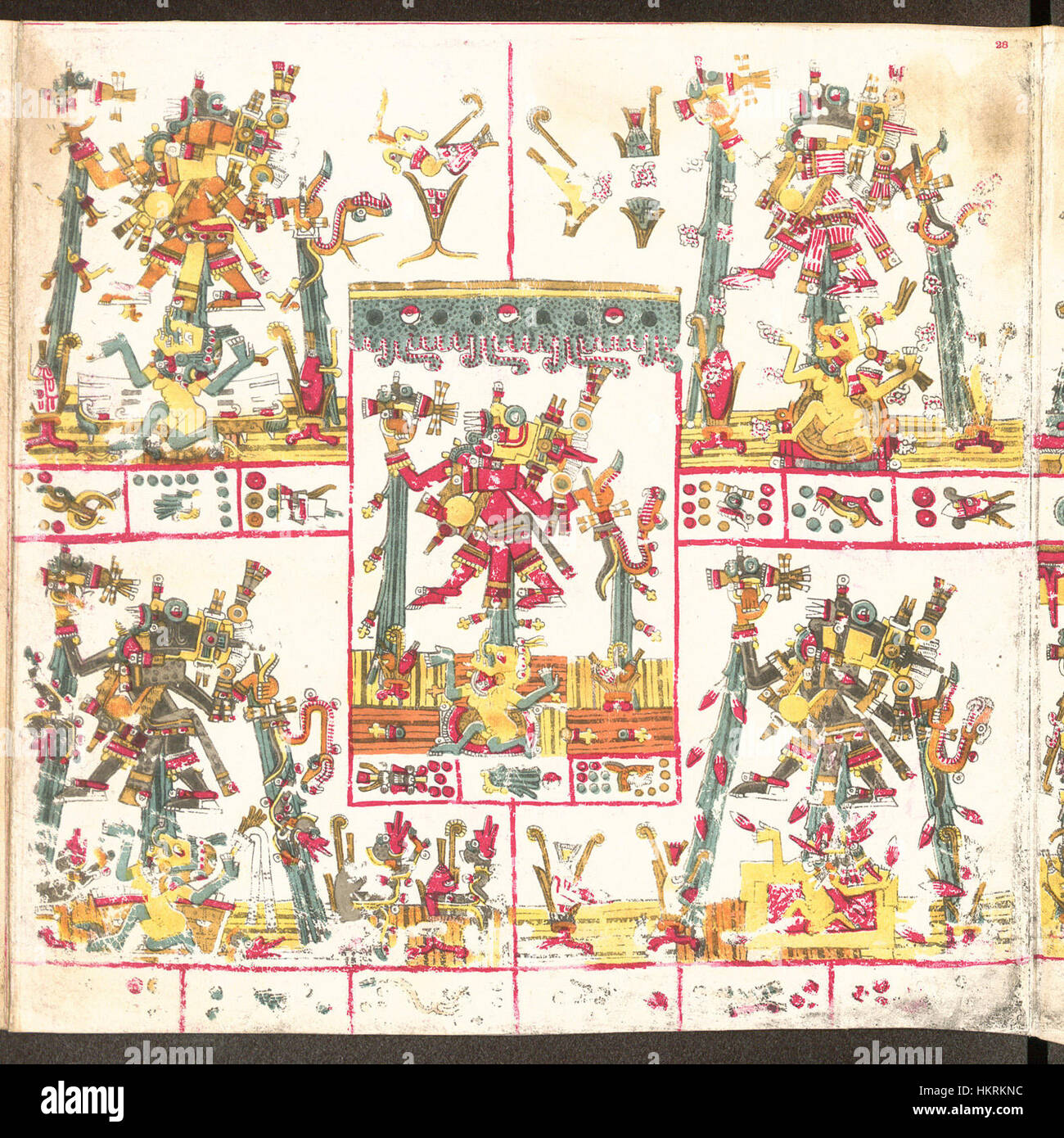 The Codex Borgia, an important Mesoamerican manuscript, is depicted ...