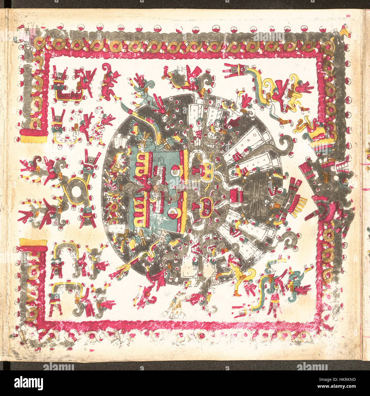 A page from the Codex Borgia, an ancient manuscript from the pre ...