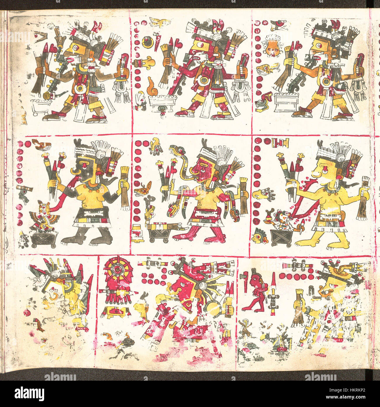 A page from the Codex Borgia, a pre-Columbian Mesoamerican document ...