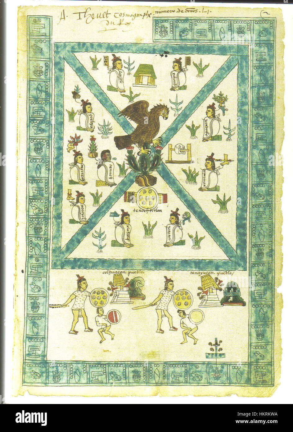 Codex Mendoza folio 2r book scan Stock Photo - Alamy