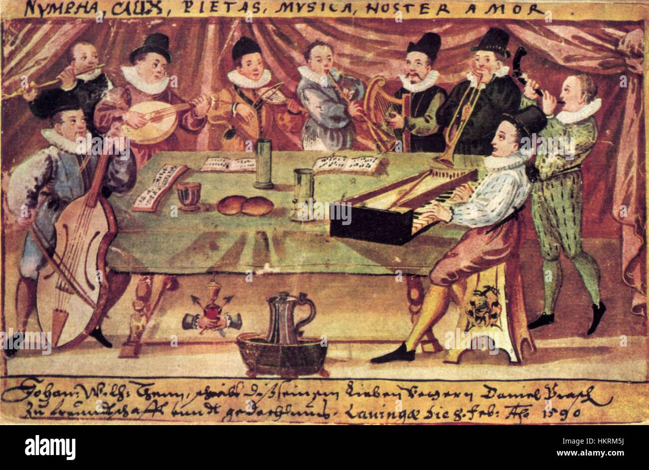 An artwork from the late 16th century representing 'Collegium musicum ...